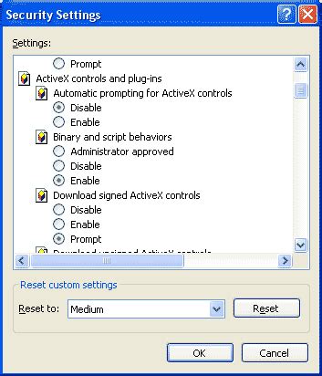 Internet Explorer Check ActiveX Settings HeelpBook