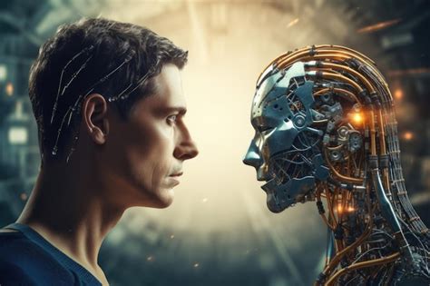 Premium Photo Generative Machine Learning Man Vs Machine Concept