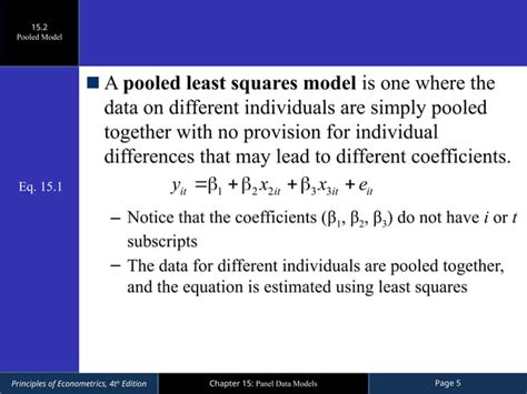 Ch4 Introduction To Panel Data Regression Modelspptx Physics Science