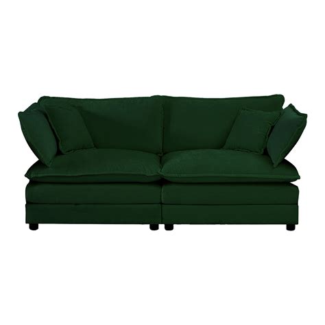 Latitude Run® Armless Deep Seat 2 Seater Chenille Fabric Sofa To
