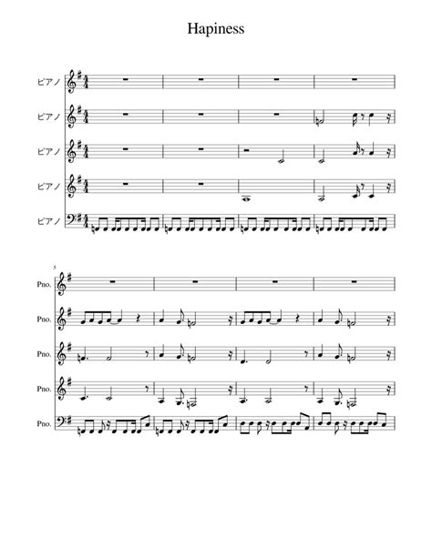 Hapiness Sheet Music For Piano Mixed Quintet