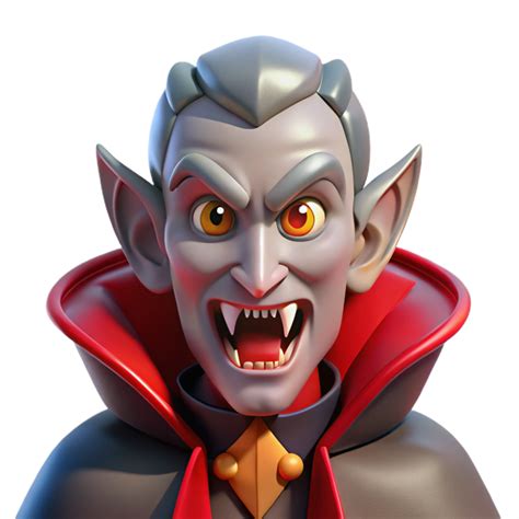 Serene Minimalist Cartoon Vampire 3d Render Genuine 56944658 Png