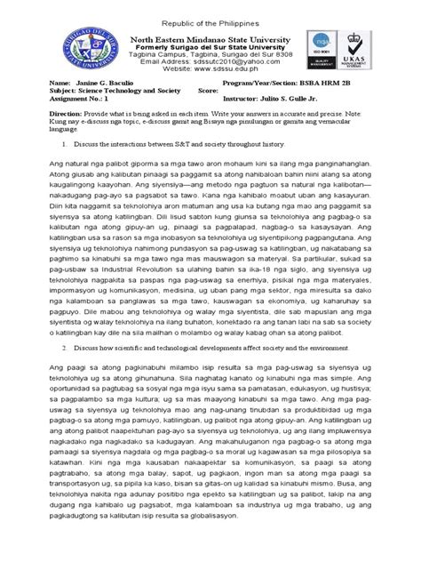 Assignment No 1 Lesson 1 Baculio Janine G Pdf