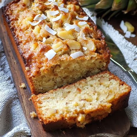 Tropical Banana Pineapple Bread With Macadamia Nuts Hawaiian Style