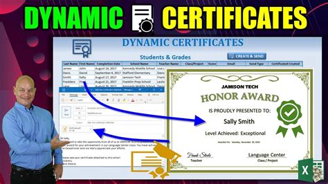 How To Create Email And Print Dynamic Certificates From Any Excel Table Youtube