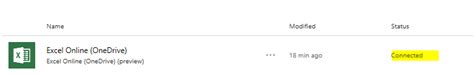 Unable To Create A Connection With Excel One Drive Power Platform