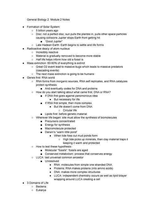 general biology 2 module 2 general biology 2 module 2 notes formation of solar system 5