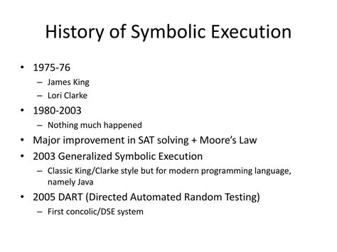 Ppt Introduction To Symbolic Execution History Techniques And