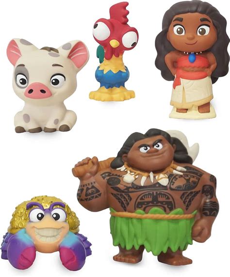 Disney Store Moana Bath Toy Set 5 Pc Set With Moana Maui Pua Hei