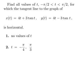 Answered Find all values of t π 2