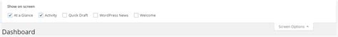Wordpress Screen Options