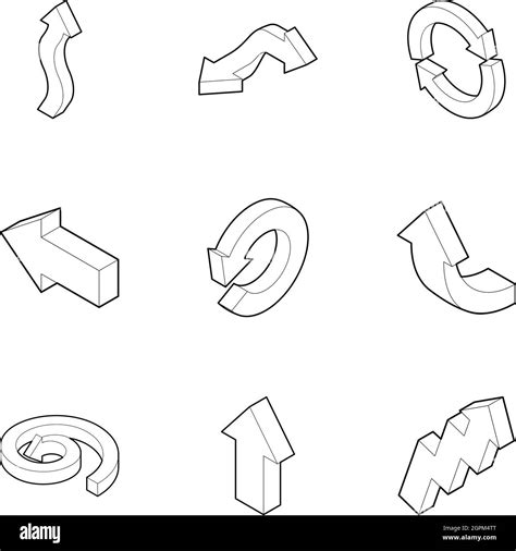 Index Icons Set Outline Style Stock Vector Image And Art Alamy