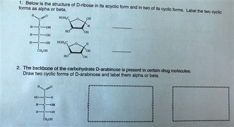 Solved 1 Below Is The Structure Of D Ribose In Its Acyclic