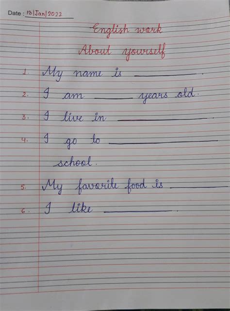 Class 1st English Work English Notes Teachmint