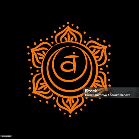 스와디스타나 스케치 아이콘 두 번째 성찰차크라 벡터 주황색 선 기호입니다 명상 표지판 0명에 대한 스톡 벡터 아트 및 기타 이미지 0명 2 Vajrayana