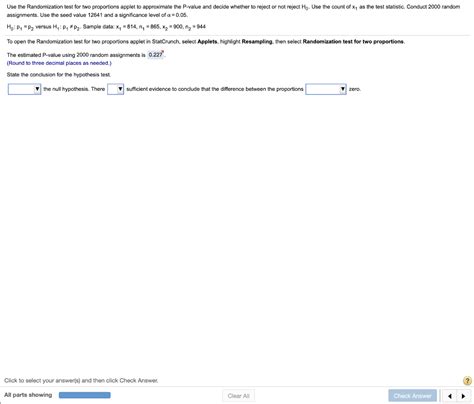 Solved Use The Randomization Test For Two Proportions Applet Chegg