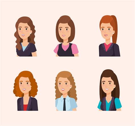 사람들이 아바타 그림 프리미엄 벡터