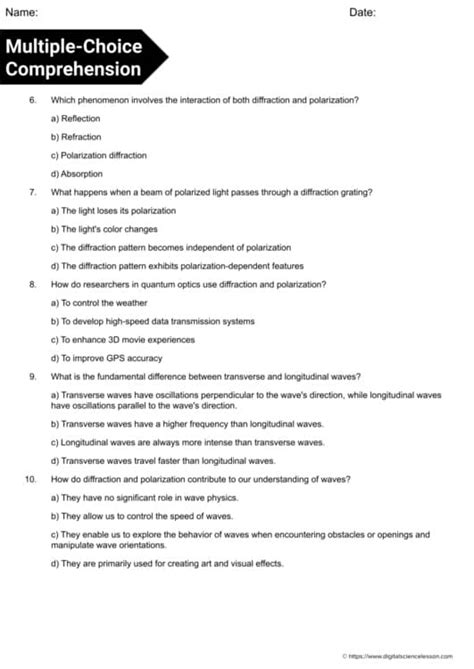 Introduction To Diffraction And Polarization By Digital Science Lesson