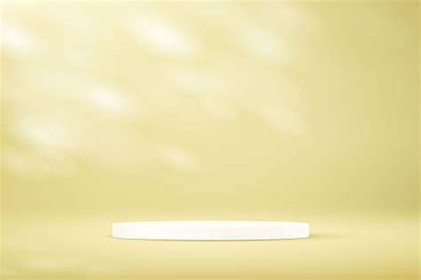 웹 사이트에서 제품을 판매하기 위한 흰색 연단 공간이 있는 노란색 배경 벡터 3d 벡터 일러스트 레이 션 0명에 대한 스톡 벡터 아트 및 기타 이미지 Istock