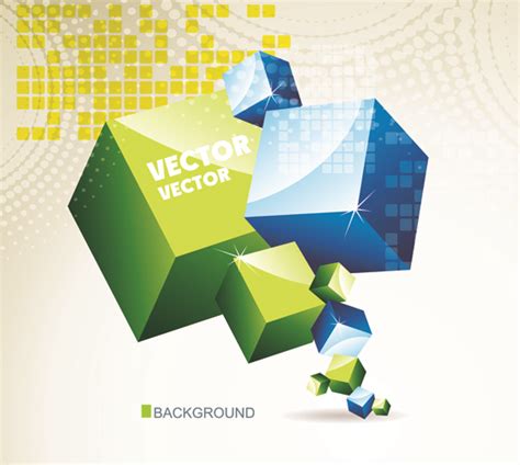 3d Cube Background Set 3 Vector Free Download