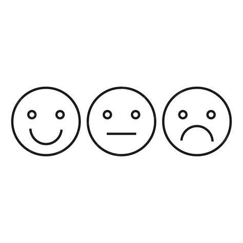 만족 수준의 이모티콘 아이콘 세트 감정의 형태로 간단한 피드백 프리미엄 벡터