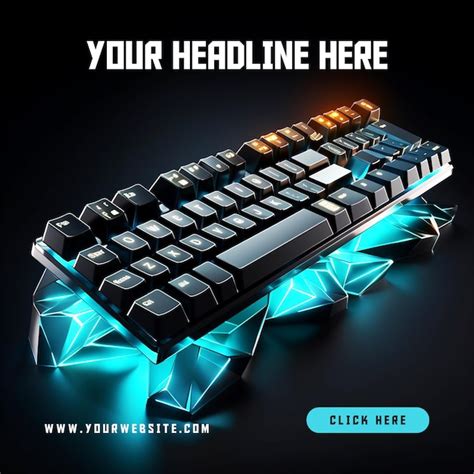 Premium Psd Geometric Shape Futuristic Of Computer Keyboard Design