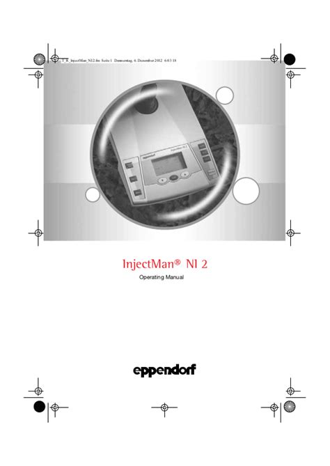 Eppendorf Injectman Ni 2 User Manual