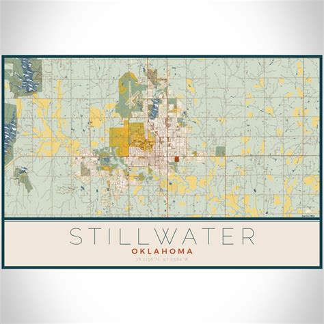 Stillwater Oklahoma Map Print In Woodblock — Jace Maps