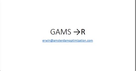 yet another math programming consultant gams r