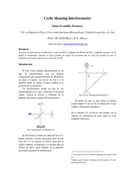 Reporte 2 Cyclic Shearing Interferometer Corrección 2 Pdf