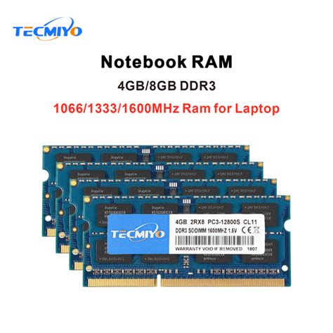 Tecmiyo Ddr3 Ddr3l 4gb 8gb 1600mhz Sodimm Laptop Memory Ram 135v15v