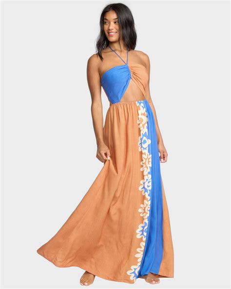 Womens Trippin Drippin Maxi Dress Sunburnt Billabong Au