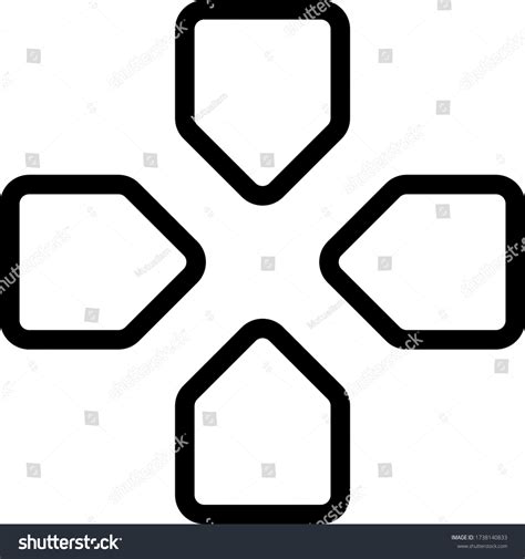 Simple Gamepad Navigation Button Icon Illustration Stock Vector Royalty Free