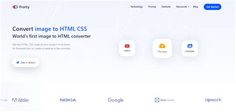 Fronty Convert Images To HTML And CSS Code
