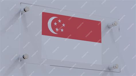 Premium Photo Singapore Dynamic Flag Logo On Glass Partition Wall