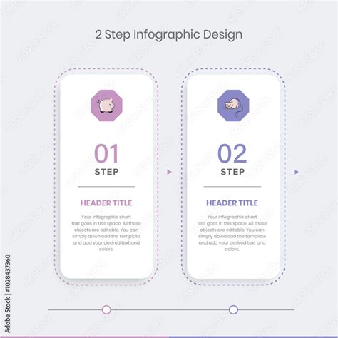 2 Step Infographics Design Template Chart Diagram Graph Pie Chart Workflow Layout Vertical