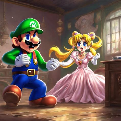 Super Mario And Sailor Moon Crossover Fanart