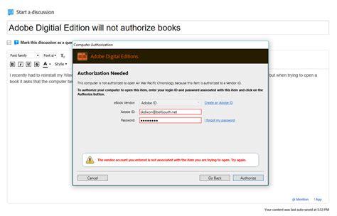 Adobe Digitial Edition Will Not Authorize Books Adobe Product Community 9894208