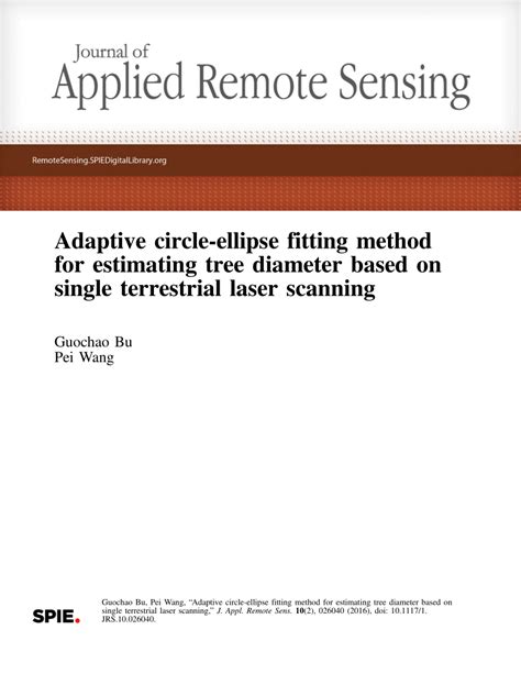 Pdf Adaptive Circle Ellipse Fitting Method For Estimating Tree Diameter Based On Single