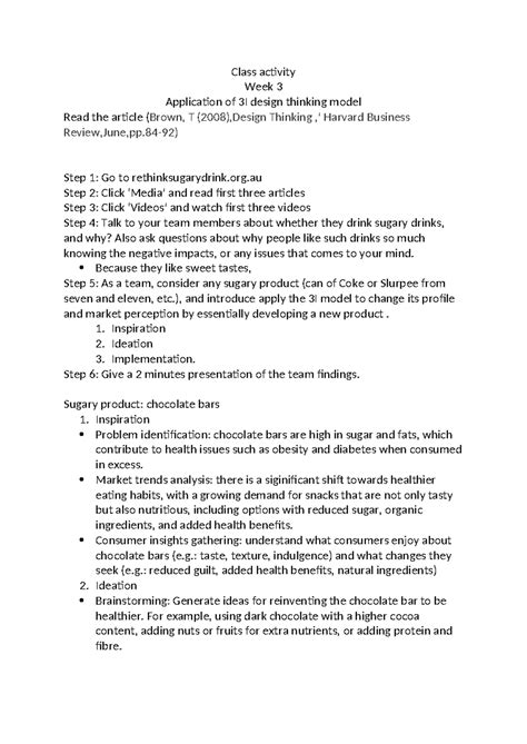 Class Activity Week 3 Dt 3i Application Class Activity Week 3 Application Of 3i Design