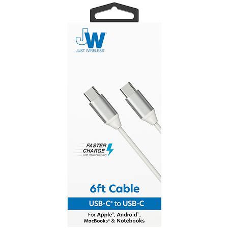 Just Wireless Usb C To Usb C Cable White Walgreens