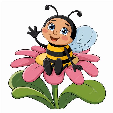 Cartoon Bee Clip Art Illustration Premium Ai Generated Vector