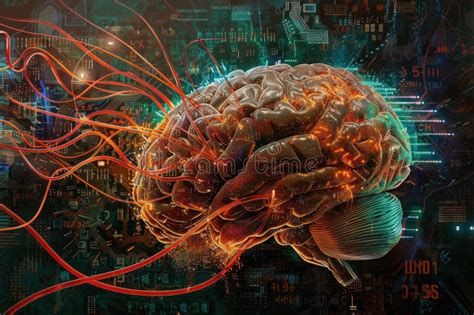 Glowing Brain Circuitry And Data Flow Artificial Intelligence Concept
