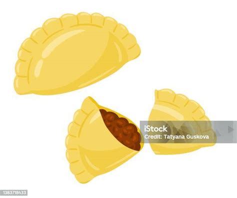 고기 벡터 일러스트와 만화 엠파나다 멕시코 전통 음식 흰색 배경에 격리 엠파나다에 대한 스톡 벡터 아트 및 기타 이미지 엠파나다 만화 빵 Istock
