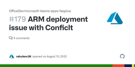 Arm Deployment Issue With Conficlt · Issue 179 · Officedevmicrosoft Teams Apps Faqplus · Github