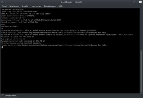 Bareos Fehlermeldung Unable To Authenticate With File Daemon At