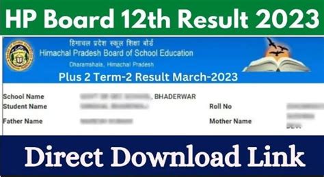 Hpbose 12th Result 2023 Term 2 Hp Board 12th Result Download Merit List