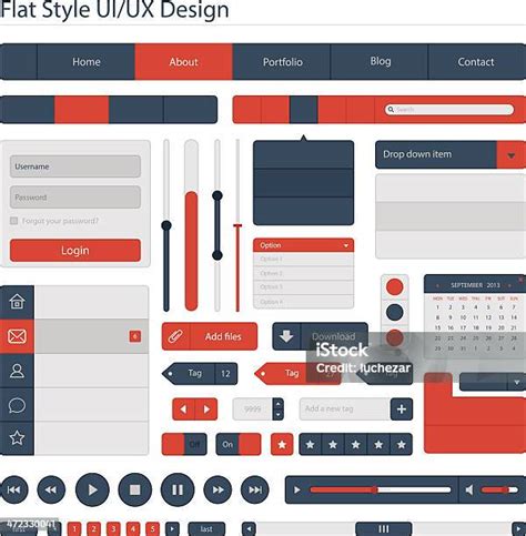 Desain Ui Ux Gaya Datar Ilustrasi Stok Unduh Gambar Sekarang