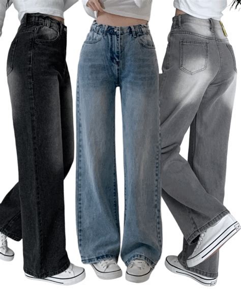 핏보장허리밴딩 빈티지워싱 옆밴딩 와이드바지 데님 팬츠 청바지 사계절팬츠 3color 에이블리