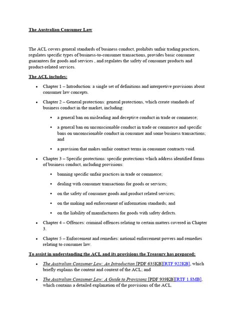 Acl Exam Notes Pdf Consumer Protection Legal Liability
